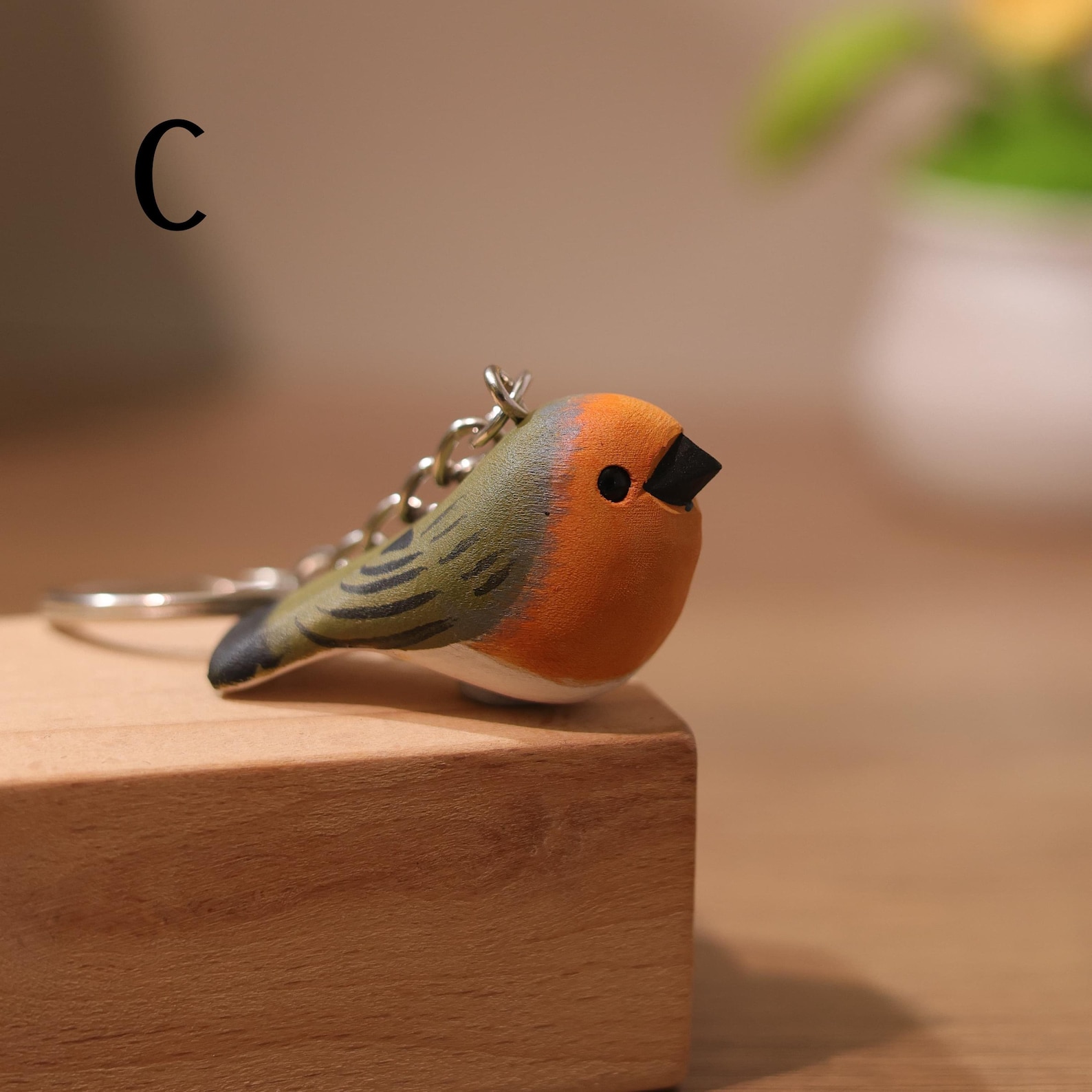 Hand-carved Wooden Bird Keychain-gift for Bird Lovers, Desk Decor,wood ...