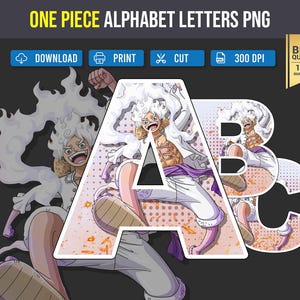 One Piece (luffy) Gr5 PNG Fonts - Etsy