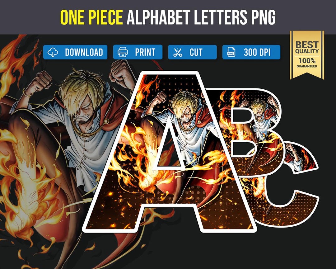 One Piece (sanji) PNG Fonts - Etsy