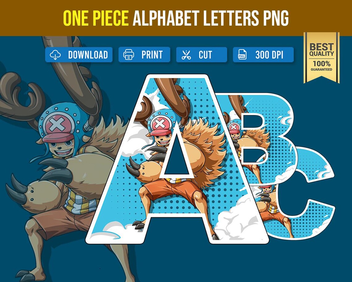 One Piece (chopper) PNG Fonts - Etsy