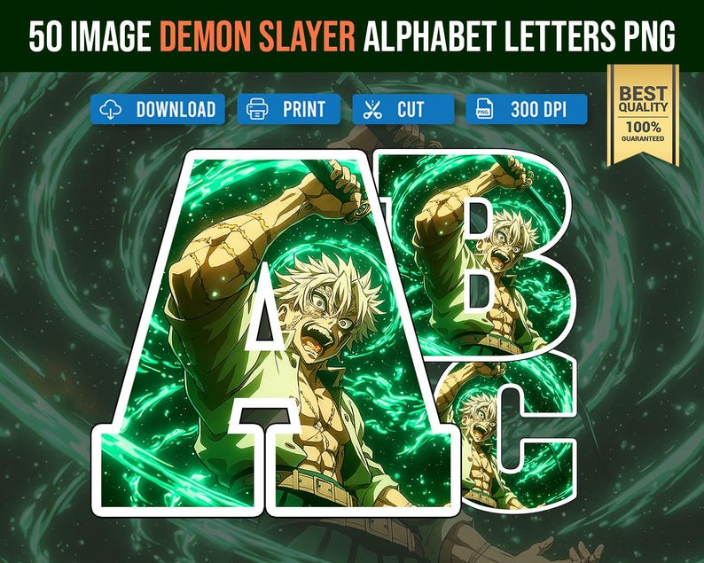 50 PNG Fonts (sanemi) Demon Slayer - Etsy