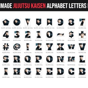 50 PNG Fonts (toji Fushiguro) Jujutsu Kaisen - Etsy