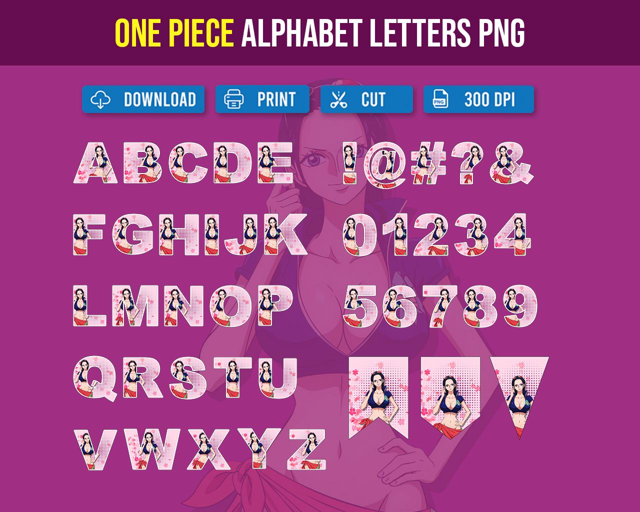 One Piece (robin) PNG Fonts - Etsy