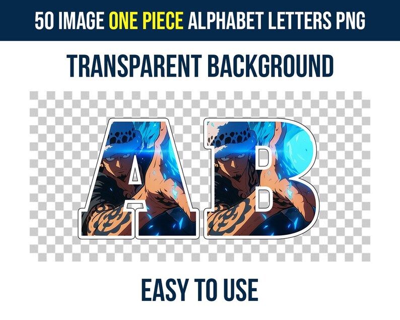 50 PNG Fonts (trafalgar Law) One Piece - Etsy