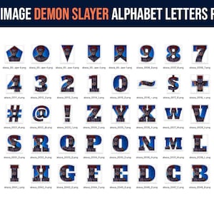 50 PNG Fonts (akaza) Demon Slayer - Etsy