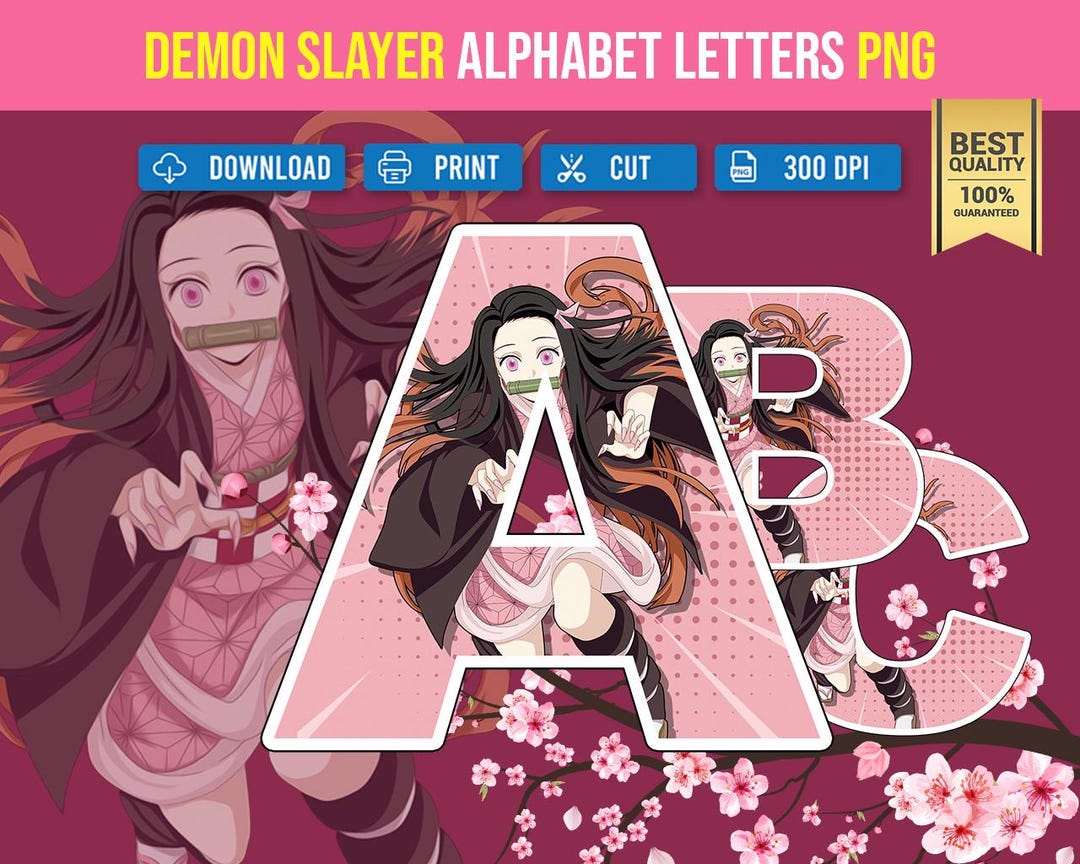 Demon Slayer (nezuko) PNG Fonts - Etsy