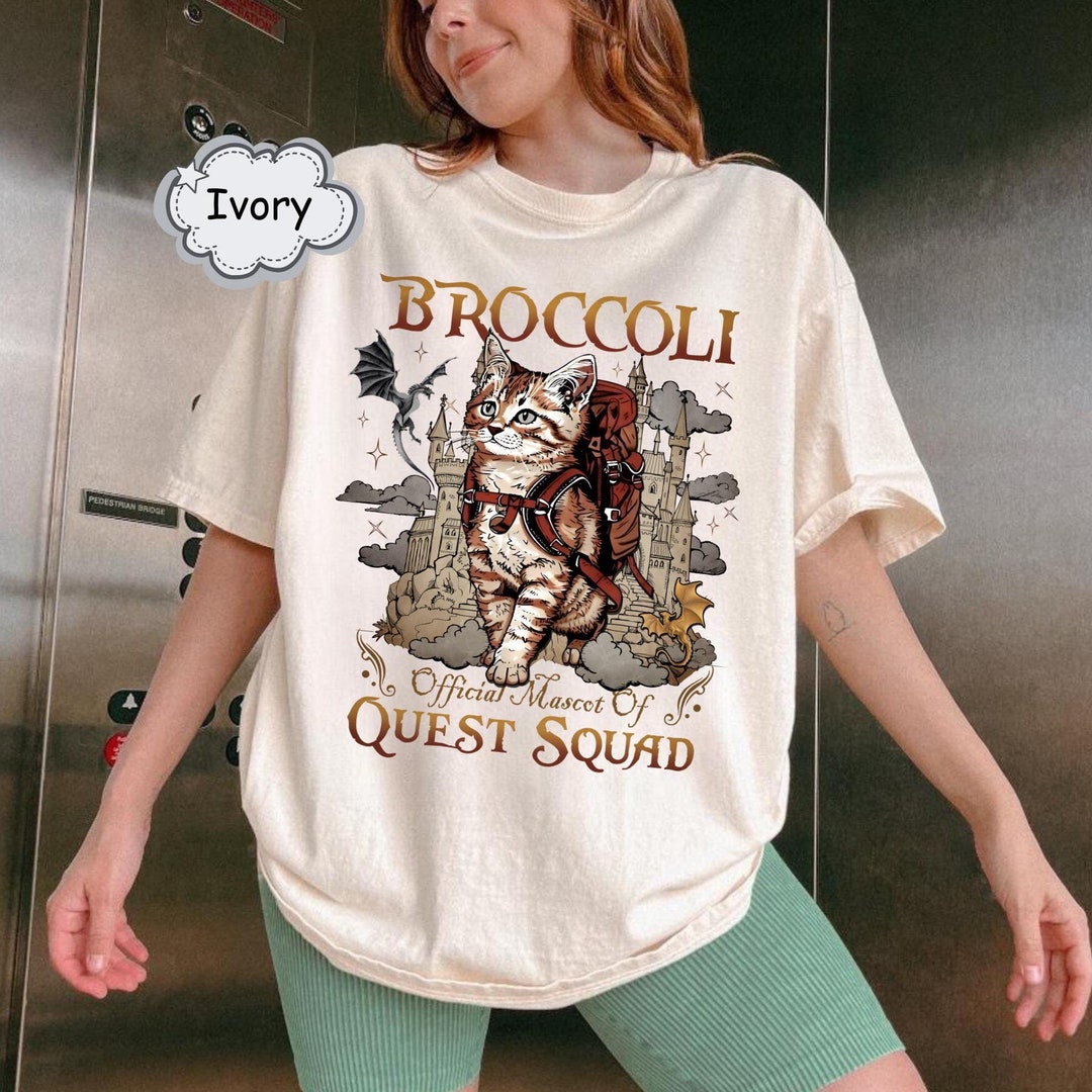 Quest Squad Broccoli Official Mascot Comfort Color Tee, Onyx Storm ...