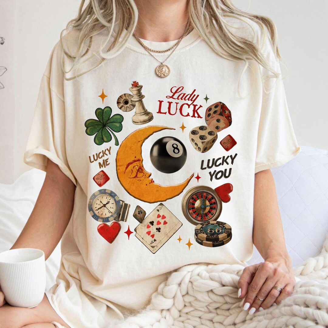 Retro Lady Luck Comfort Color T-shirt, Irish Girl Lucky Me Lucky You ...