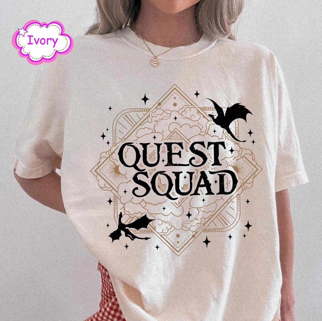 Quest Squad Onyx Storm Comfort Color T-shirt, Fourth Wing Retro Tee ...