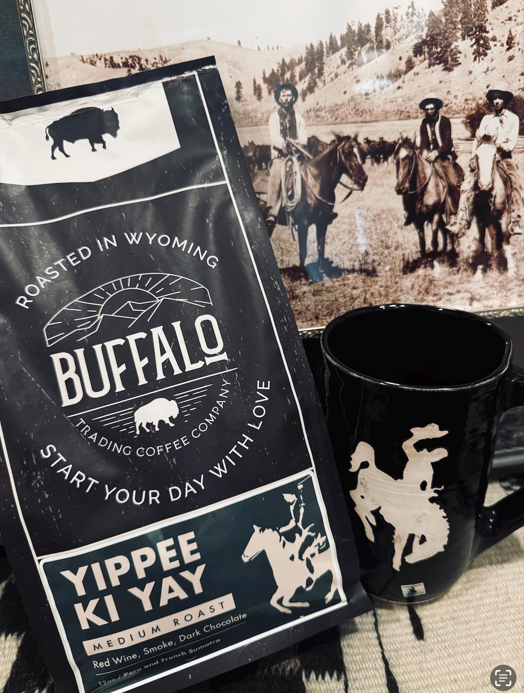 Yippee Ki Yay Coffee From Buffalo Trading Coffee Wyoming Made 4 Oz ...
