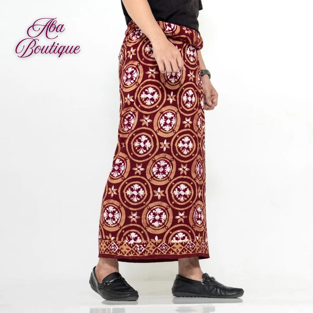 Indonesian Batik Sarong for Men Muslim Prayer - Print Sarong - Beach ...