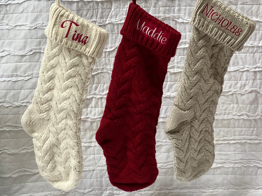 Personalized Knit Christmas Stocking, Classic Stocking, Holiday ...