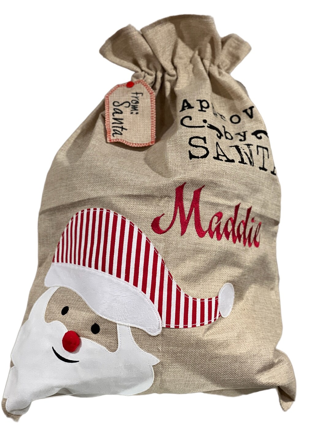 Personalized Santa Toy Sack, Embroidered Santa Sack, Large Gift Bag ...