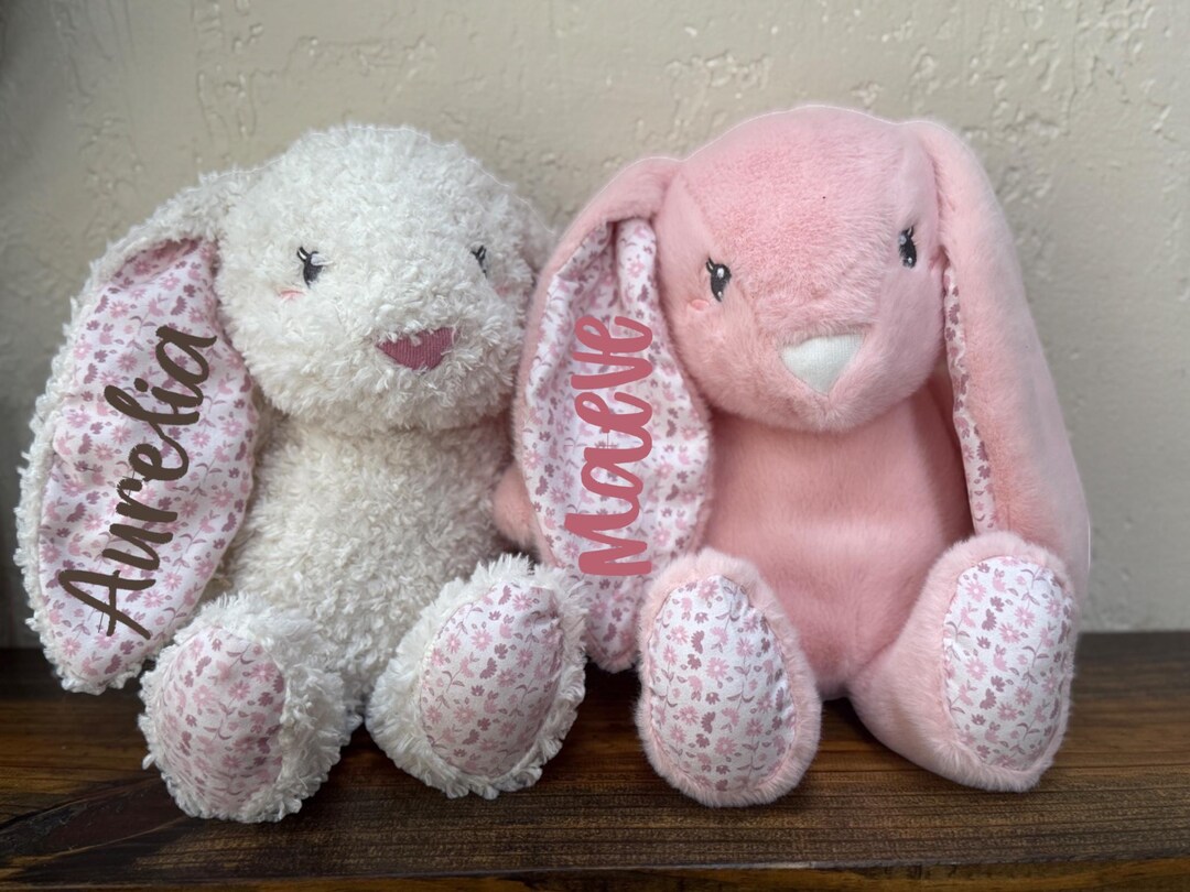Personalized Easter Bunny Plush Embroidered, Embroidered Stuffed Animal ...