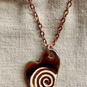 Swirl Heart Necklace-kim Ohara Designs-ceramic Jewelry - Etsy