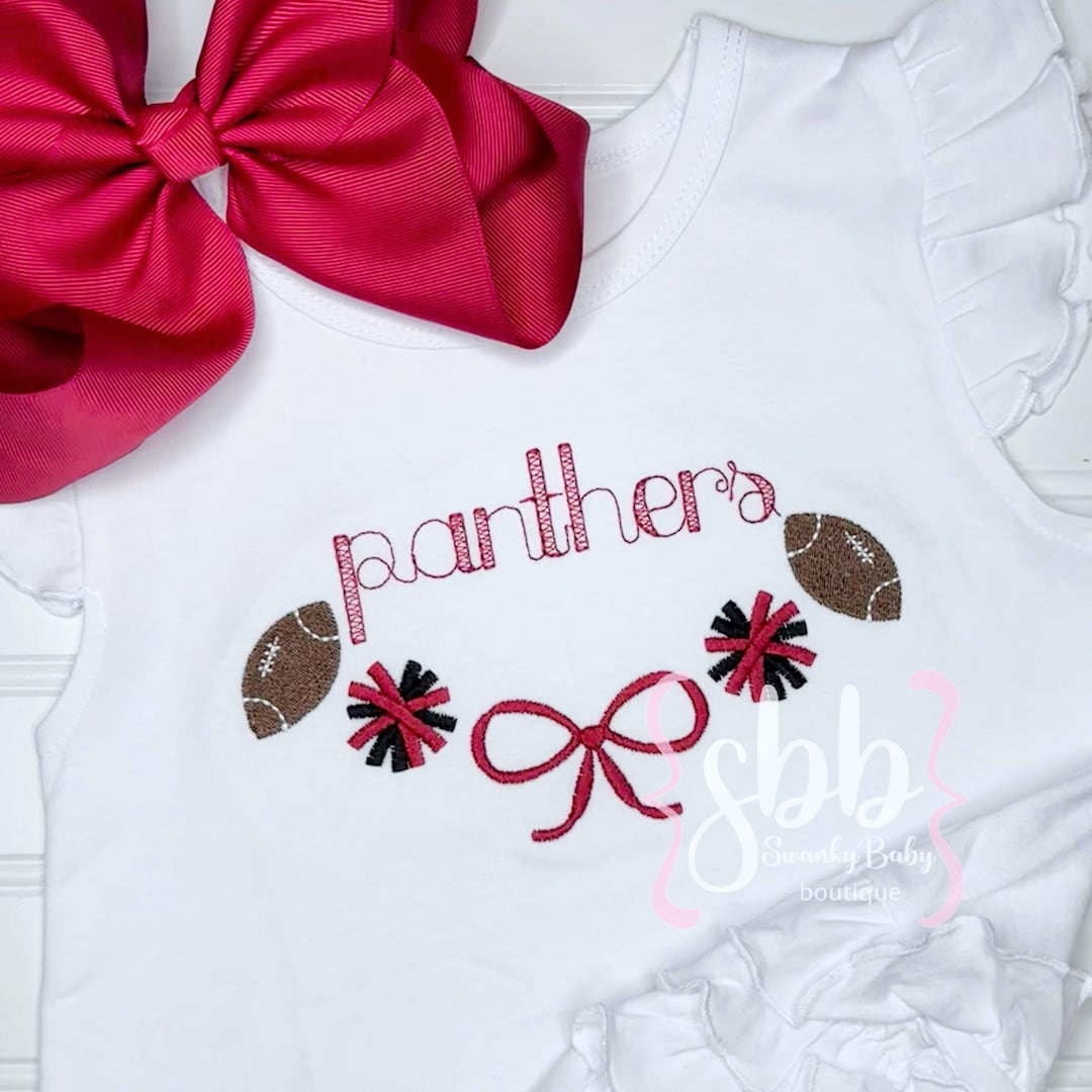 Girls Football Bubble, School Spirit Shirt, Girls Football Ruffle ...