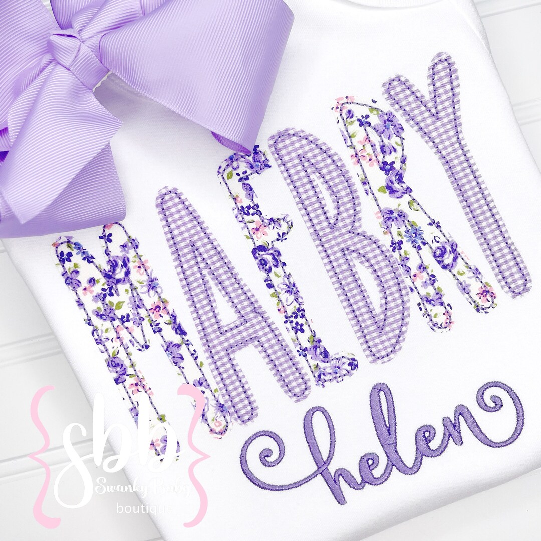 Girls Monogrammed Shirt, Girls Shirt With Name, Baby Girl Ruffle Bubble ...