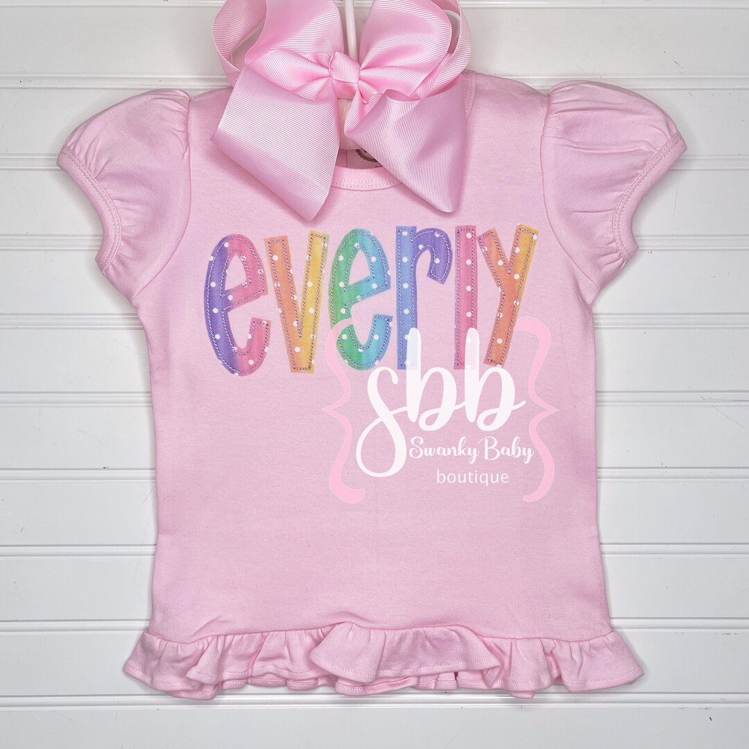 Girls Monogrammed Shirt, Girls Personalized Shirt, Girls Shirt With ...