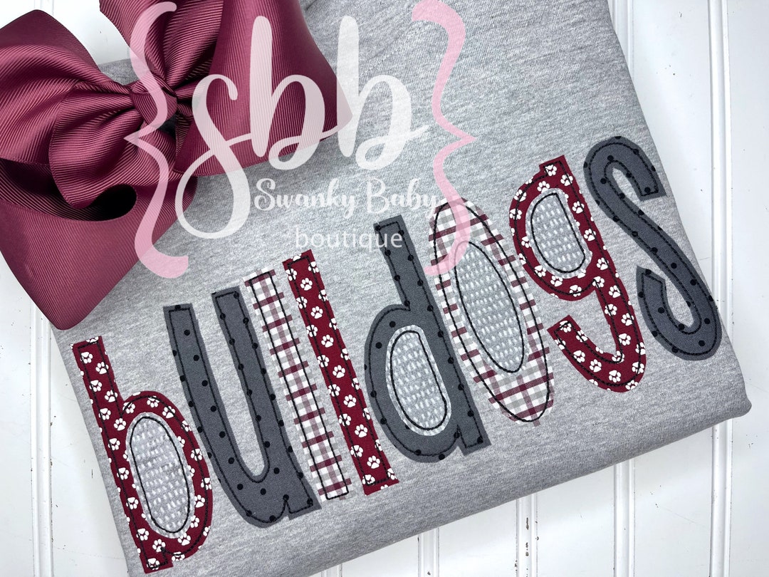 Custom Hoodie, Bulldogs, Team Spirit, Maroon, School Spirit Shirt ...