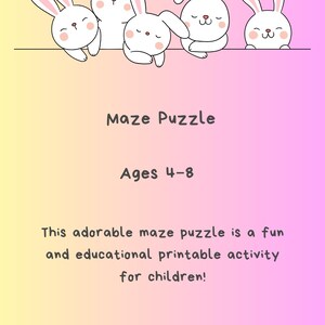 Lost Bunny Maze Puzzle | Printable Maze Game for Kids | Bunny Themed ...