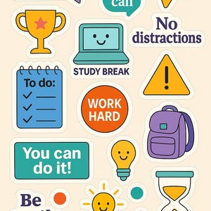 Motivational Study Stickers – Printable Student Planner Stickers – Easy ...
