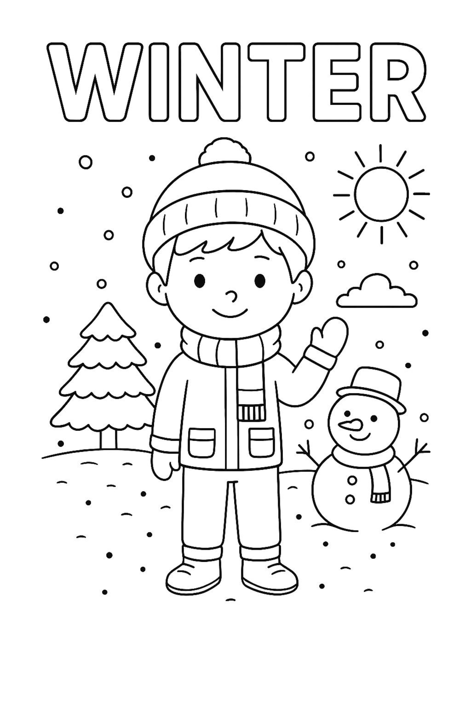 Seasons Coloring Pages for Kids-printable PDF Set: Spring-summer- Fall ...