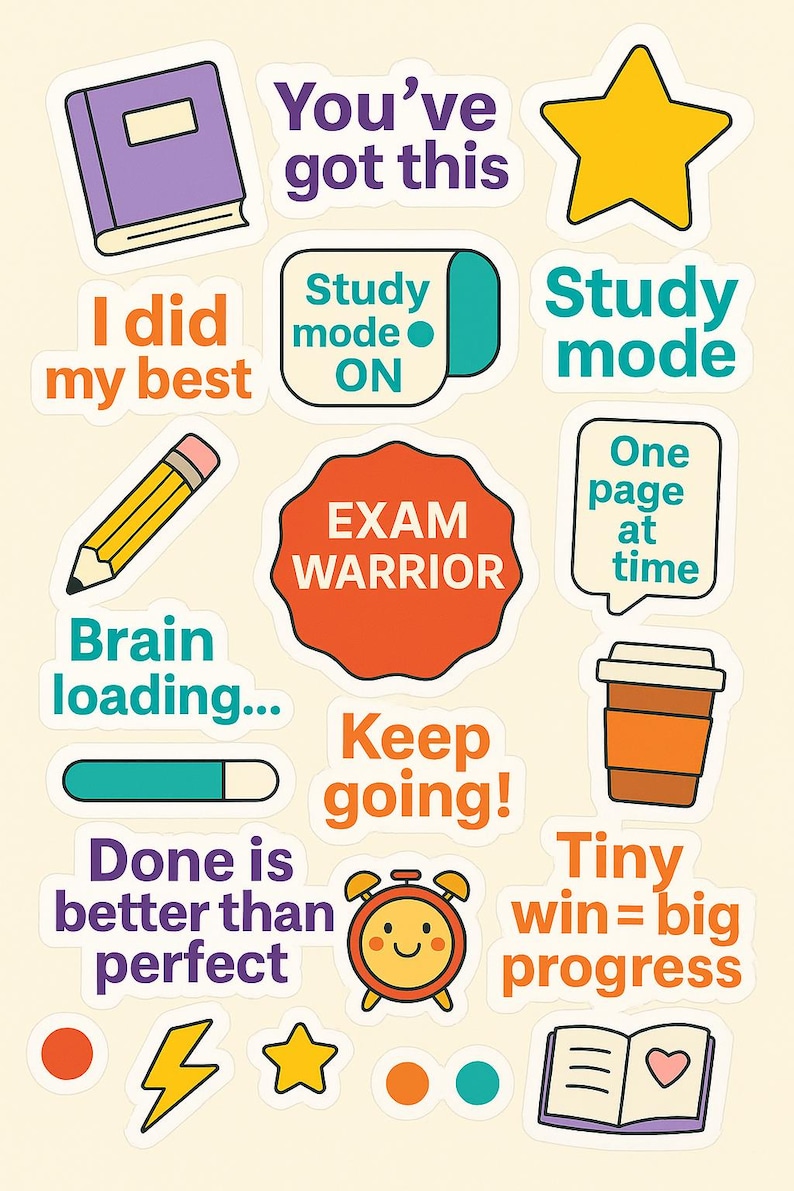 Motivational Study Stickers – Printable Student Planner Stickers – Easy ...