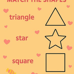 Shape Matching Worksheets – 3 Printable Pages - Etsy