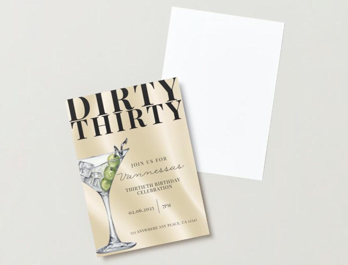30TH BIRTHDAY PARTY INVITATION Dirty Thirty Invitation Editable - Etsy
