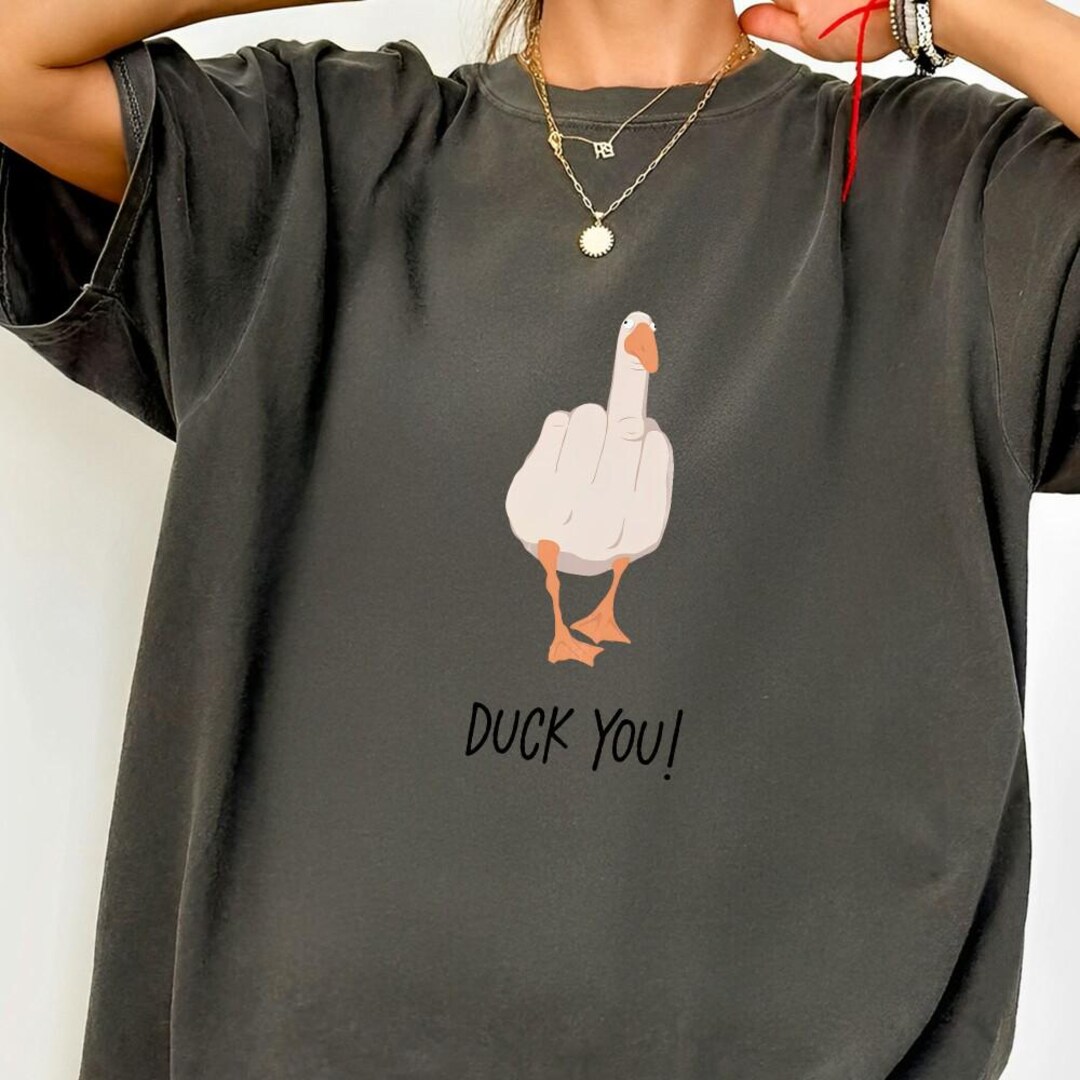 Duck You Png, Funny Middle Finger Goose Png, Dark Humor Meme Png, Edgy ...