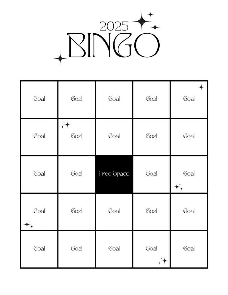 2025 Bingo Card Printable as PDF - Etsy
