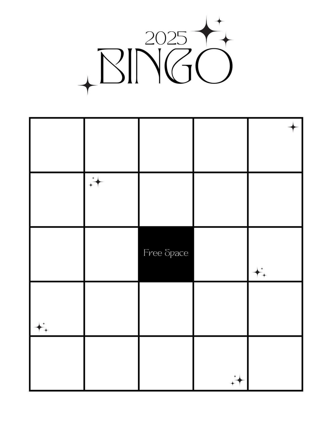 2025 Bingo Card Printable as PDF - Etsy