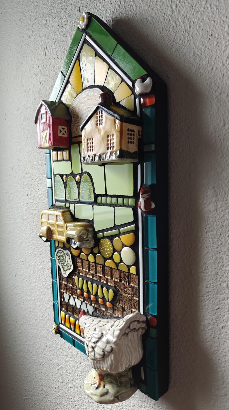 Weekend at the Farm Mosaic Art - Etsy