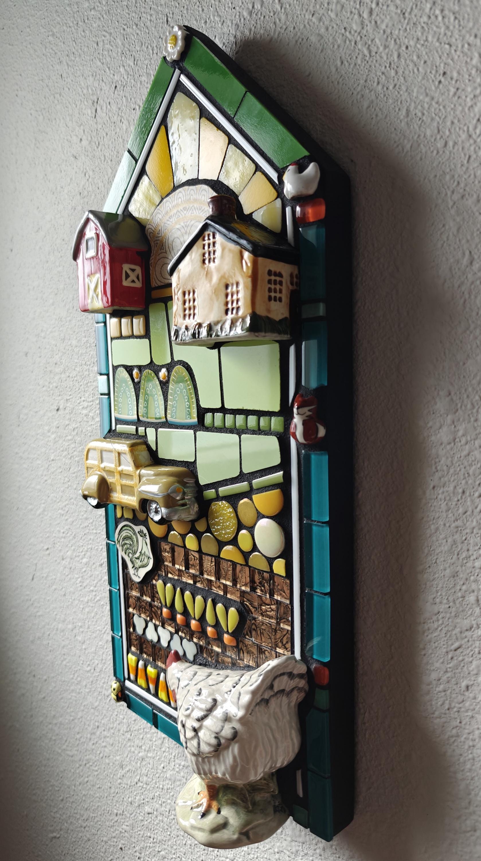 Weekend at the Farm Mosaic Art - Etsy