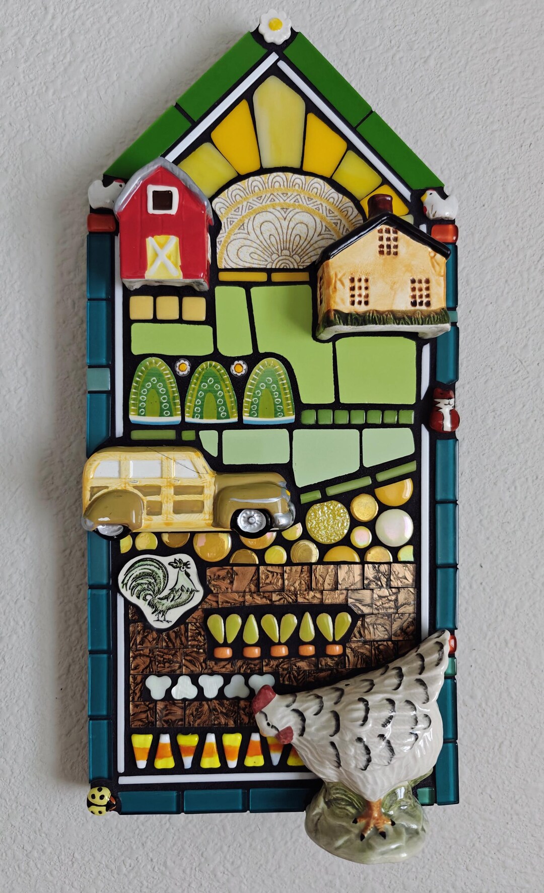 Weekend at the Farm Mosaic Art - Etsy