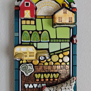 Weekend at the Farm Mosaic Art - Etsy