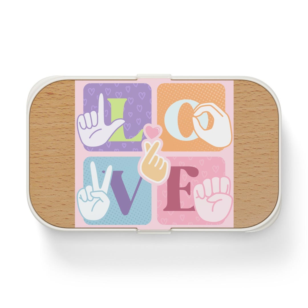 Sign-language Themed Bento Lunch Box Colorful, Eco-friendly Meal ...