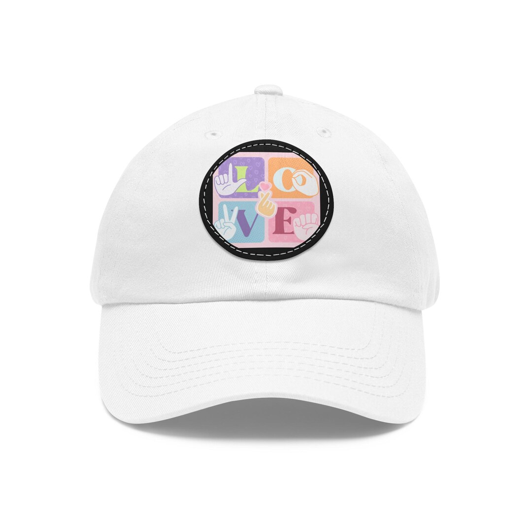 Cool Sign Language Hat With Leather Patch, Father's Day, ASL Gift ...