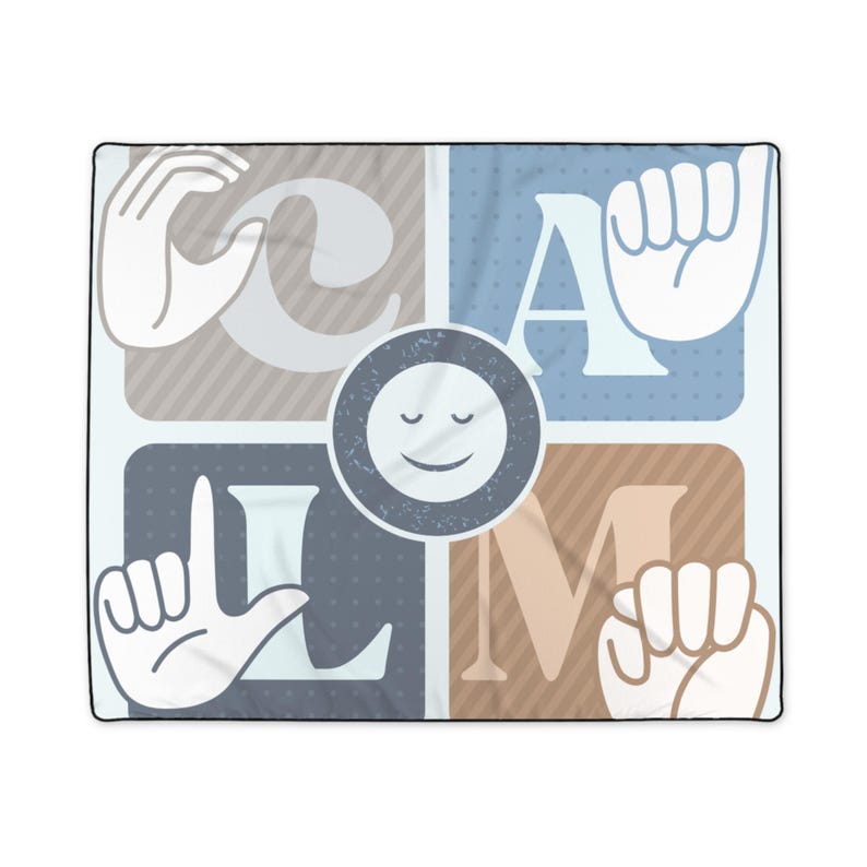 Calm&cozy Sign Language Polyester Blanket, Soft Throw, Home Decor, ASL ...