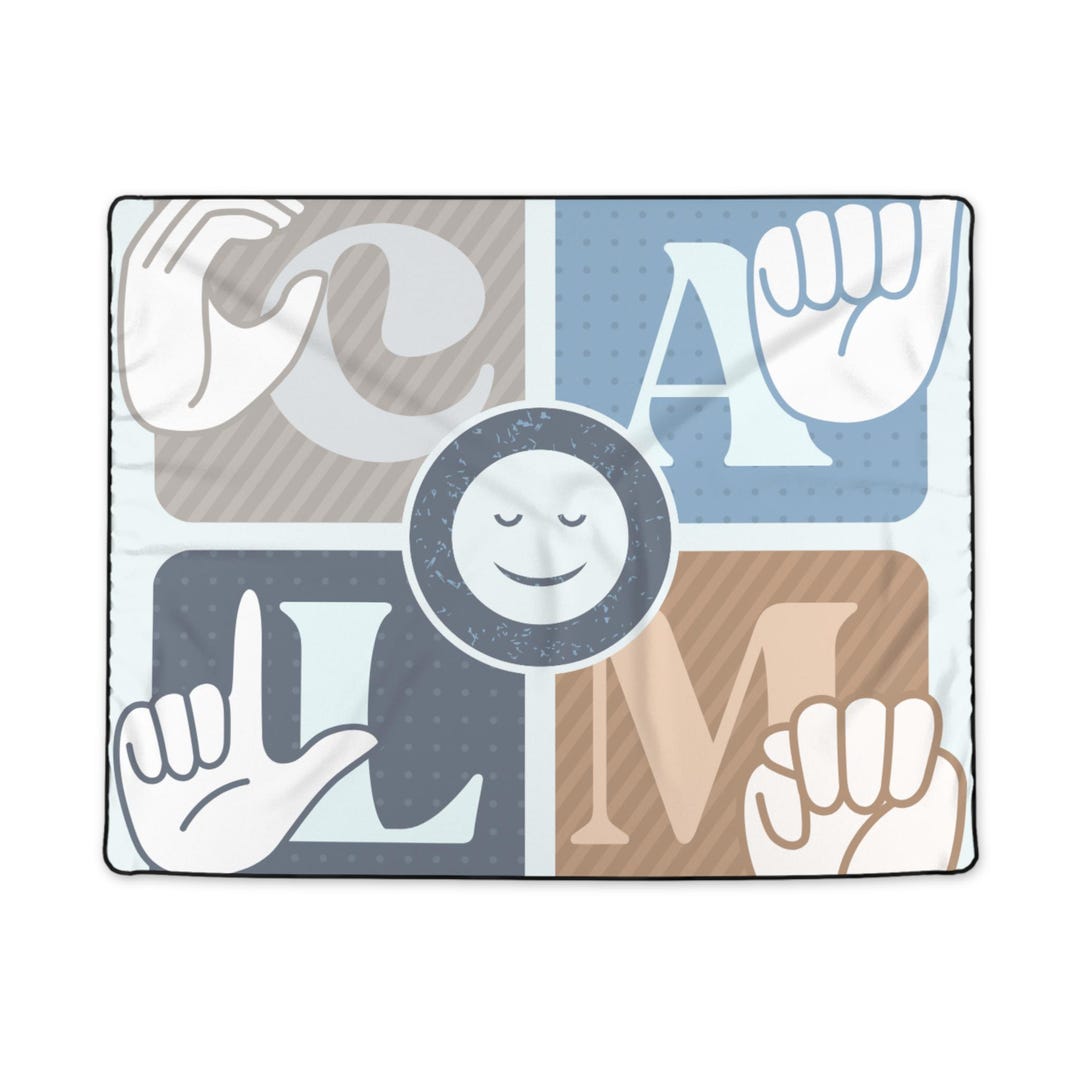 Calm&cozy Sign Language Polyester Blanket, Soft Throw, Home Decor, ASL ...