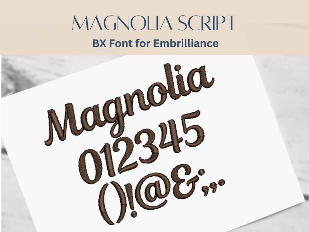 BX Font Alphabet - Magnolia Script Font - 3 Sizes - Instant Download ...