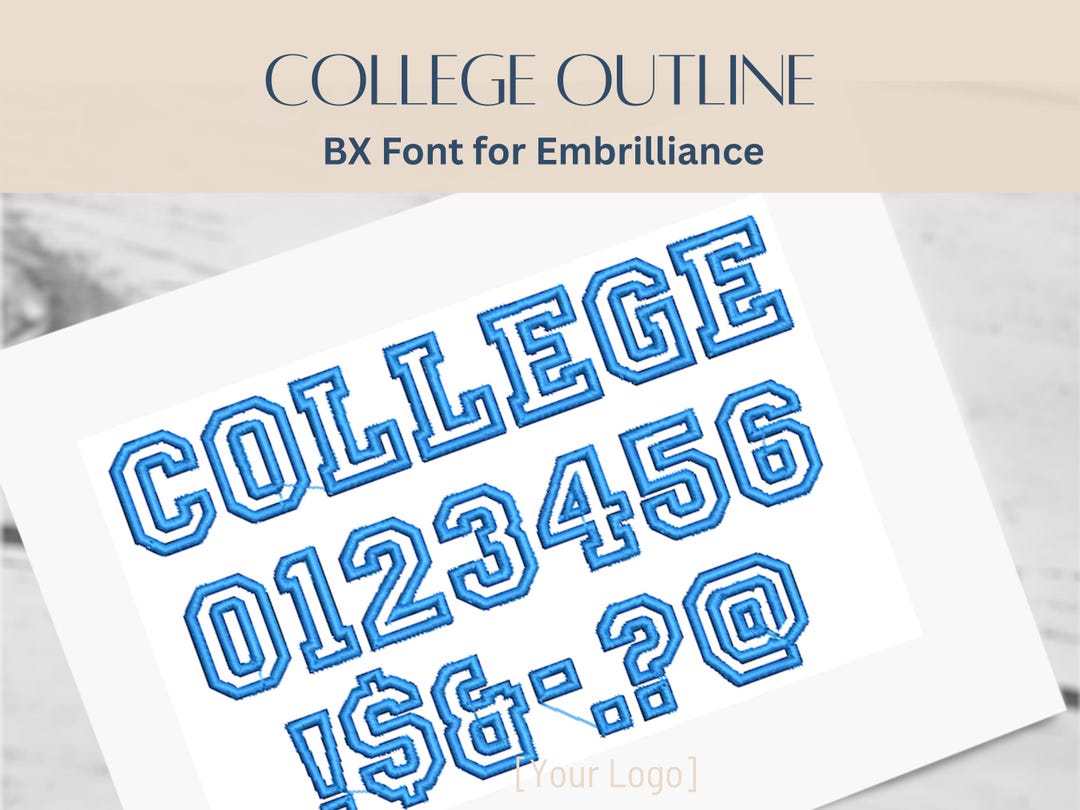 BX Font Alphabet - College Outline Font - 3 Sizes - Instant Download ...