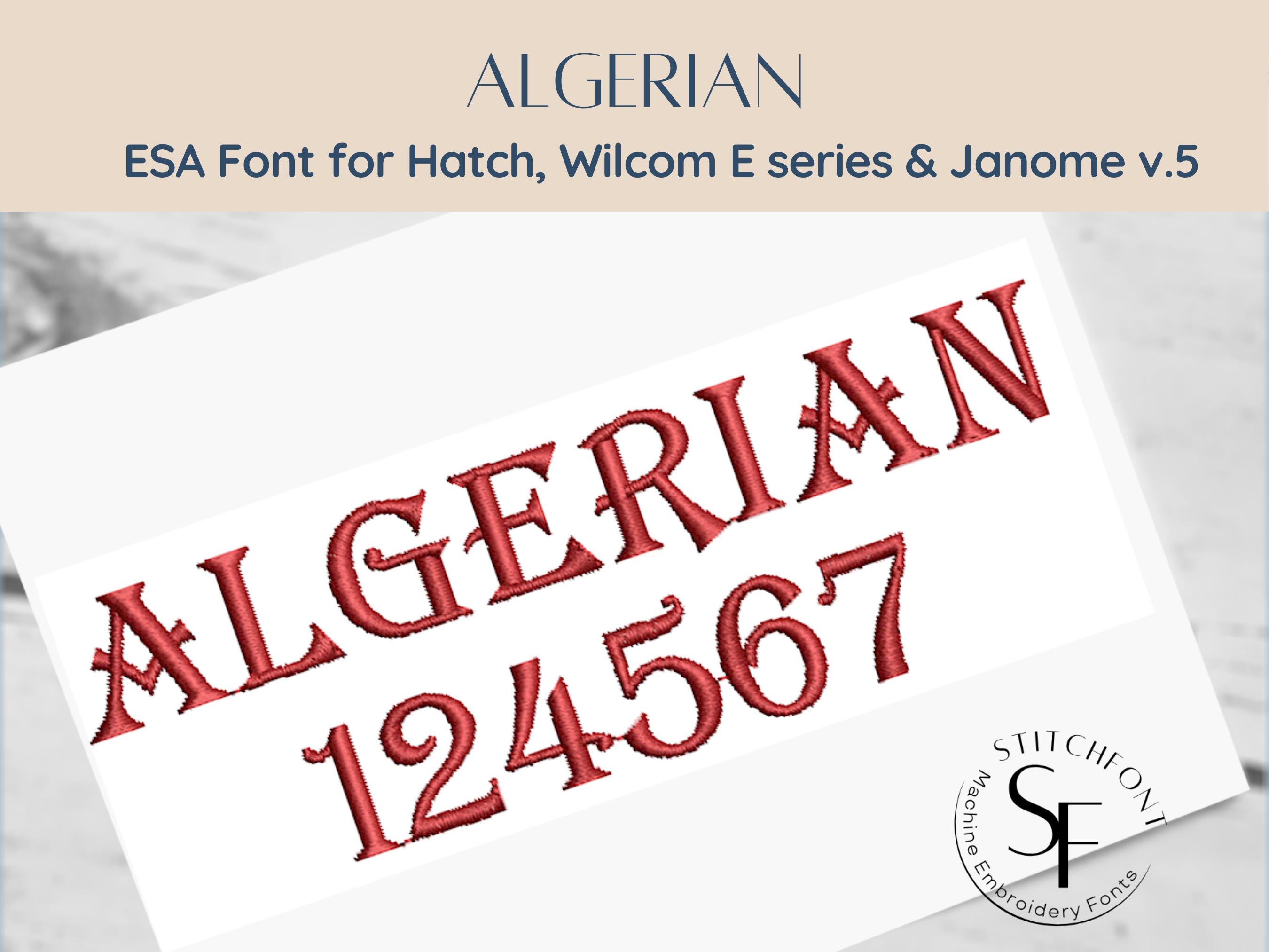 ESA Font Alphabet - Algerian Font - Multiple Sizes - Instant Download | Stitchfont Designs ...
