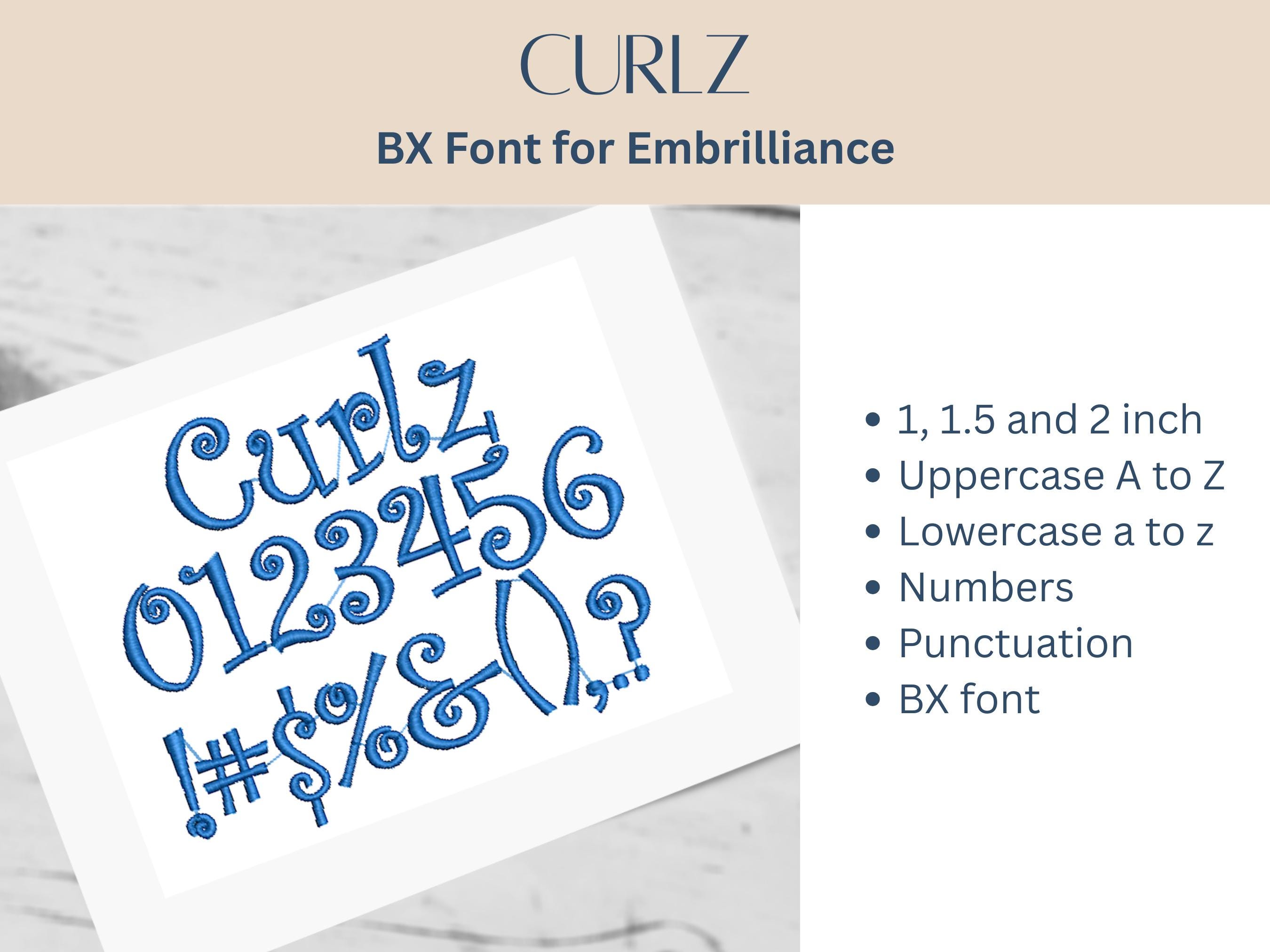 BX Font Alphabet - Curlz Font - 3 Sizes - Instant Download | Stitchfont ...