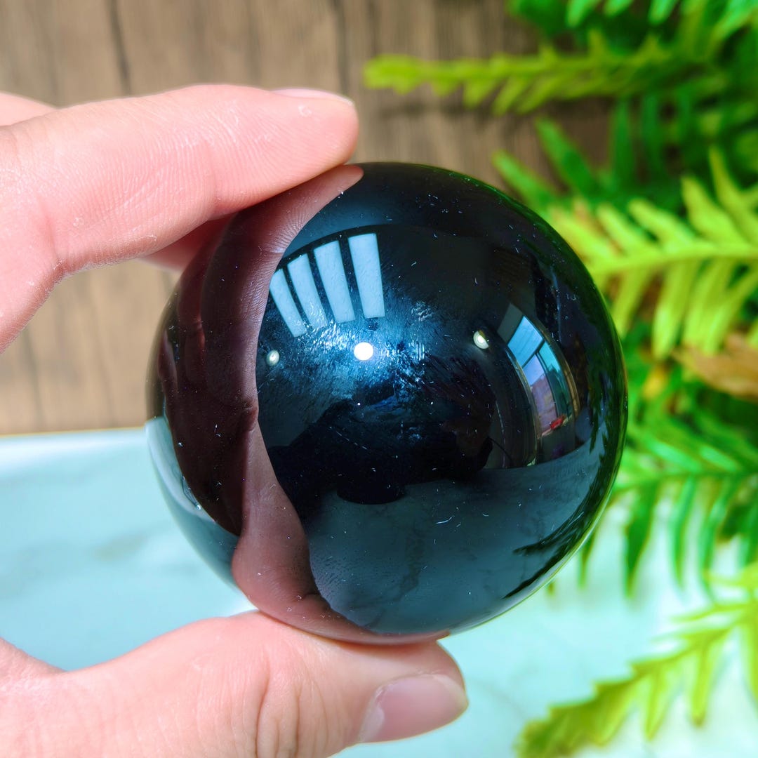 Natural Obsidian Spheres, Crystal Spheres Decor, Gemstone Gifts - Etsy