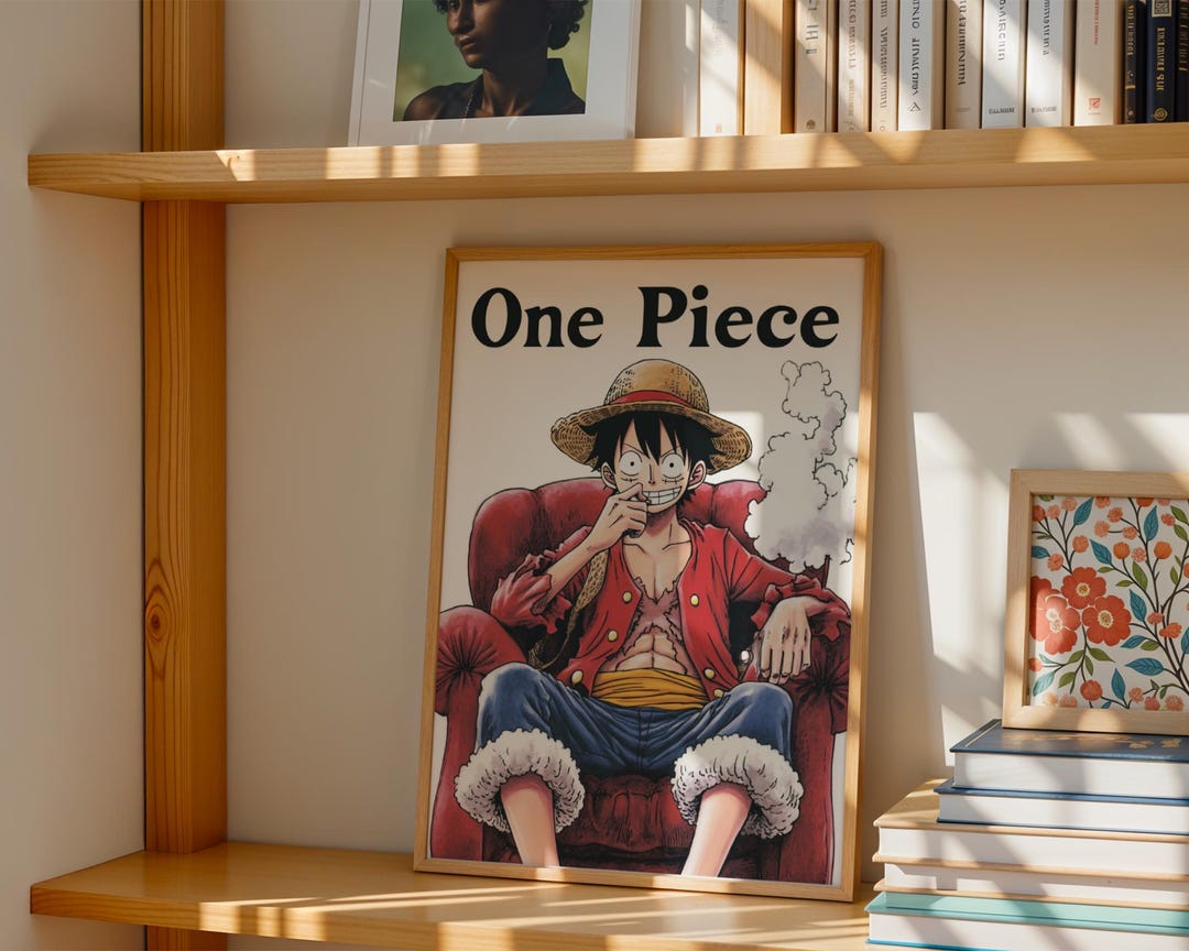 One Piece Fan Art Relaxed Luffy Smoking Digital Download Cool Anime ...