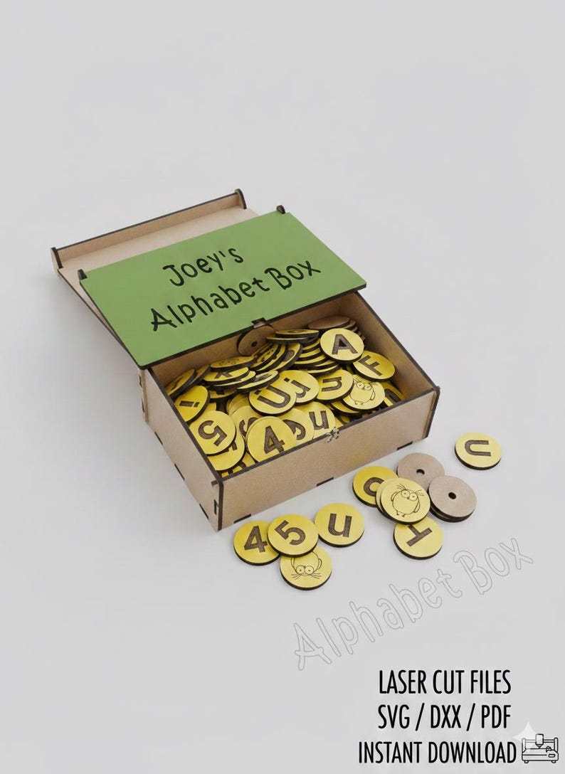 Alphabet & Math Box SVG, Laser Cut File for Kids, Montessori ...