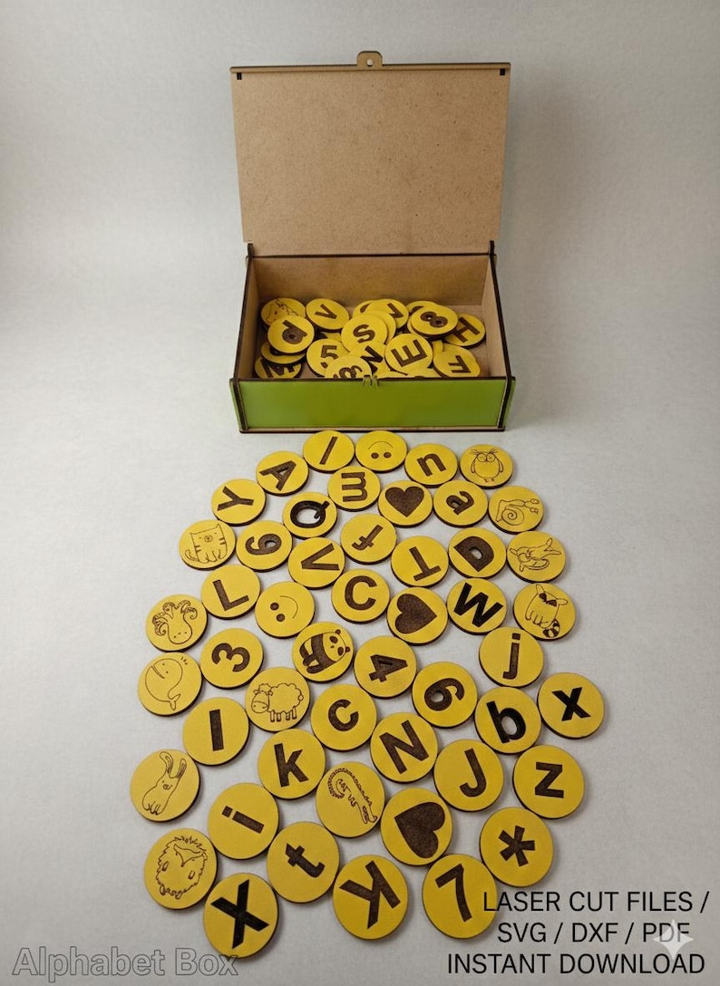 Alphabet & Math Box SVG, Laser Cut File for Kids, Montessori ...