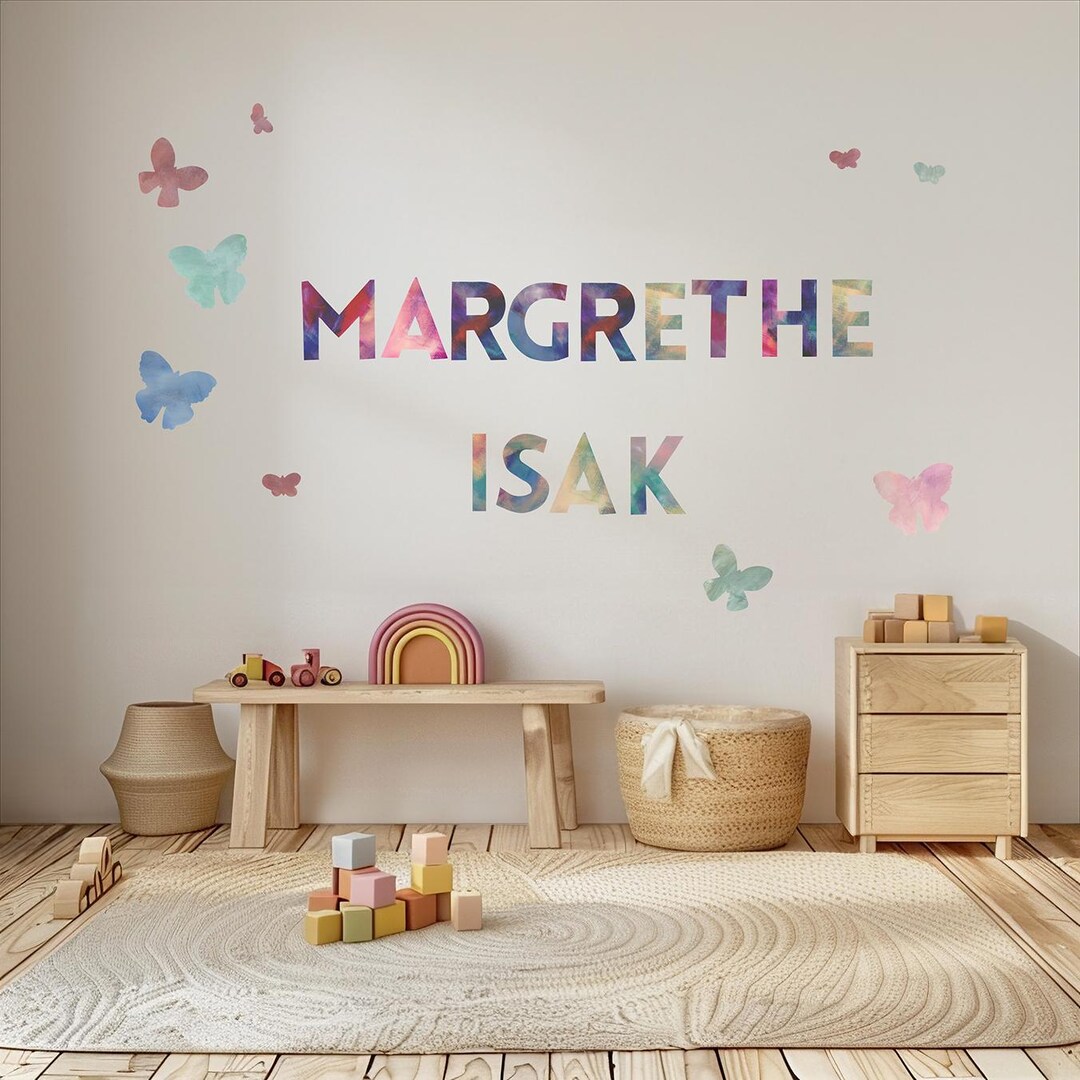 Custom Rainbow Name Wall Decal – Personalised Sticker for Colourful ...
