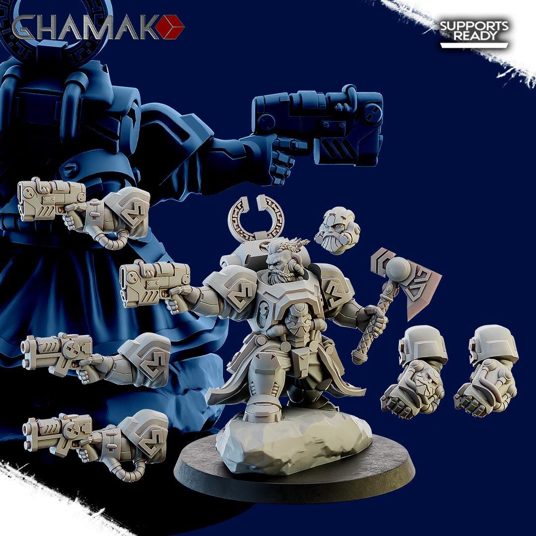 Thane Space Dwarf Vat League Miniature (40mm Base) Space Modular 3D ...